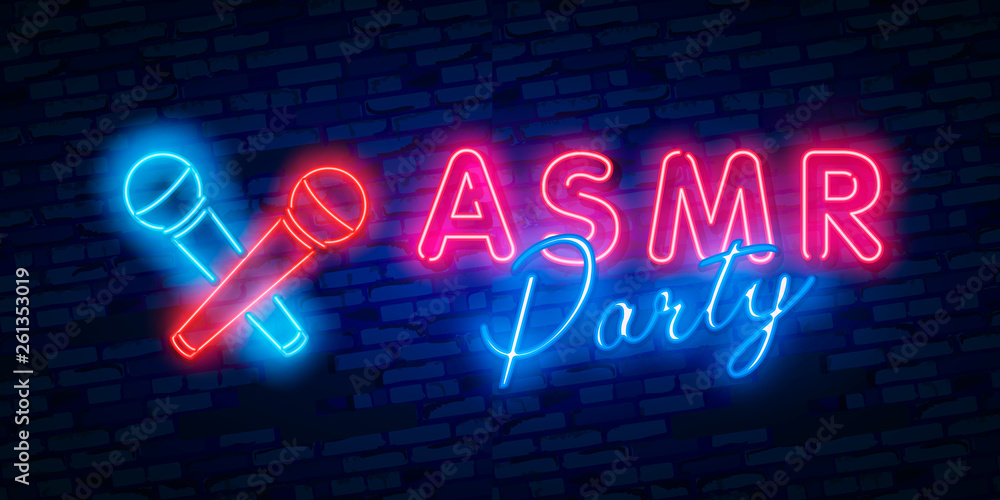 Vetor de Neon Autonomous sensory meridian response, ASMR logo or icon ...