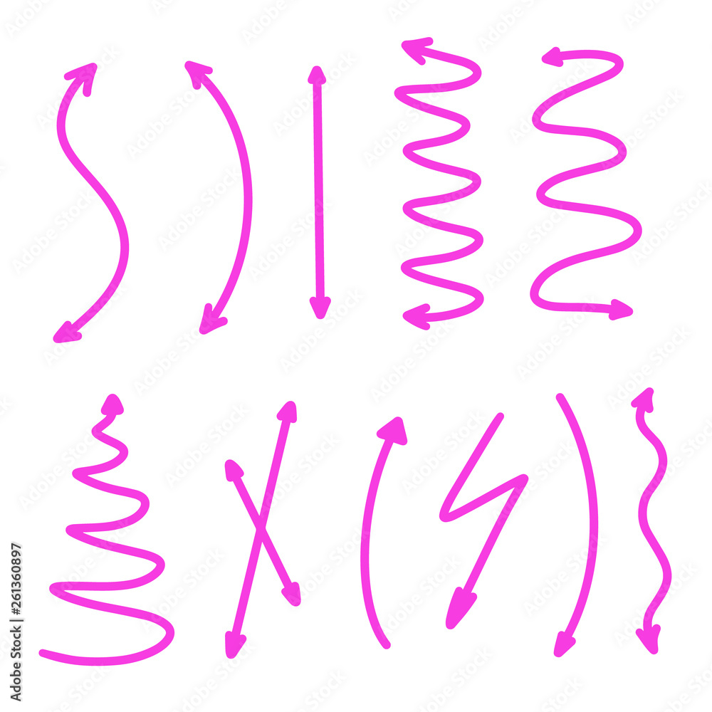 Infographic elements isolated white background. Pink arrow, upward ...