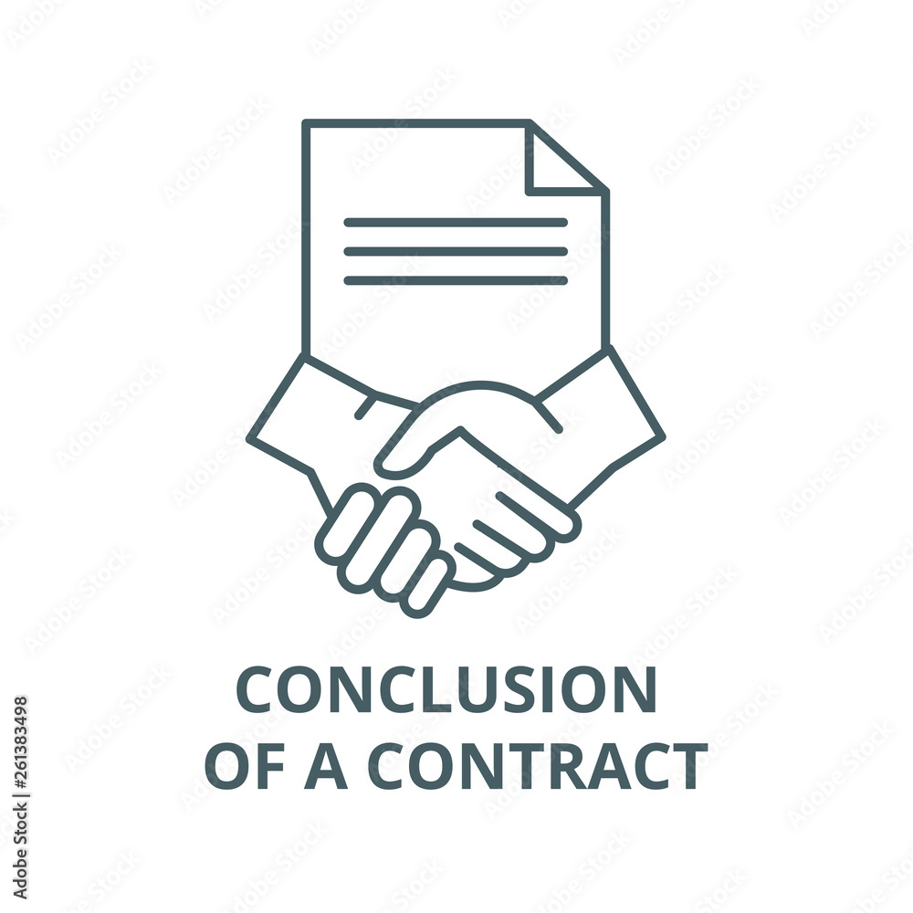 Conclusion of a contract line icon, vector. Conclusion of a contract ...