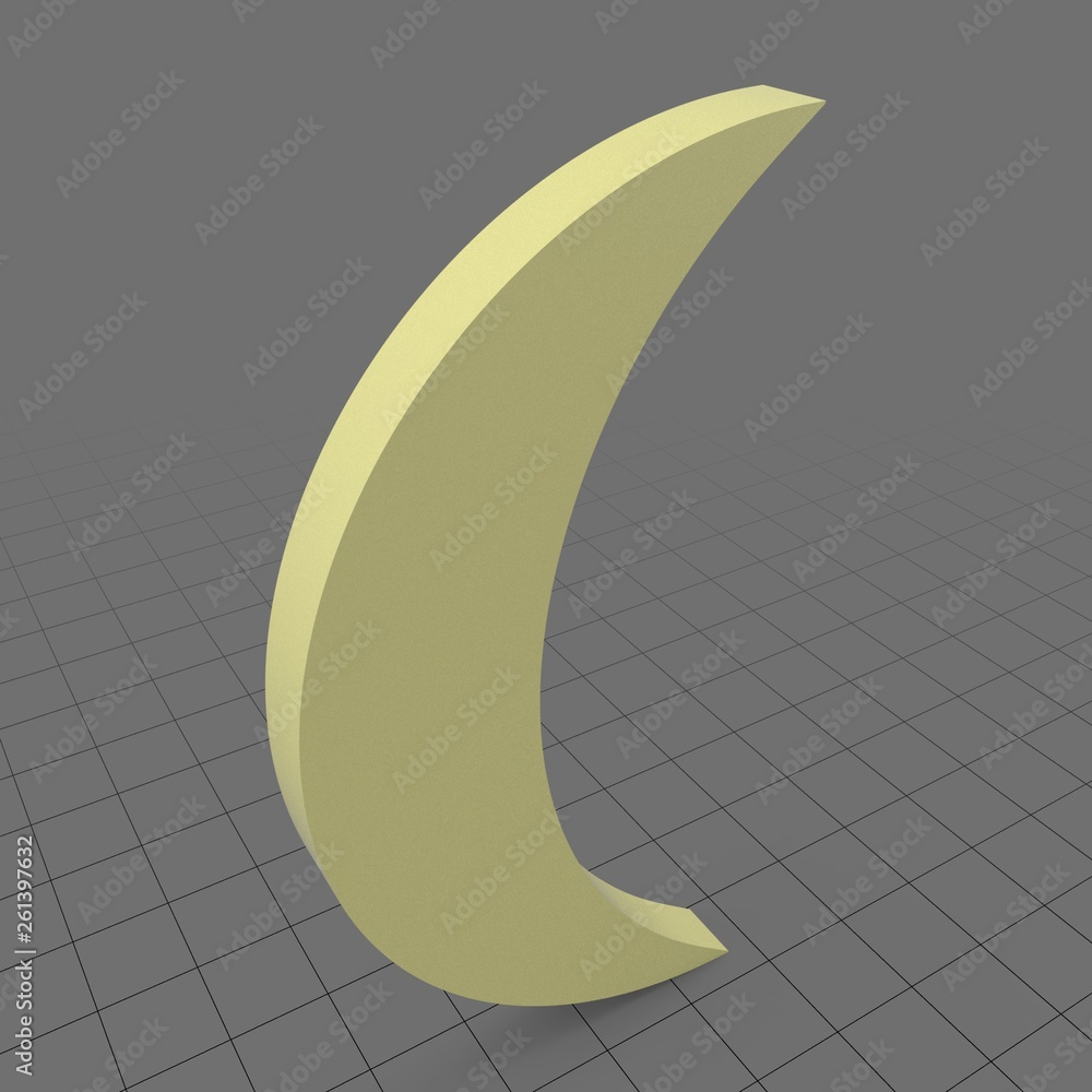 Crescent moon symbol Stock 3D asset | Adobe Stock