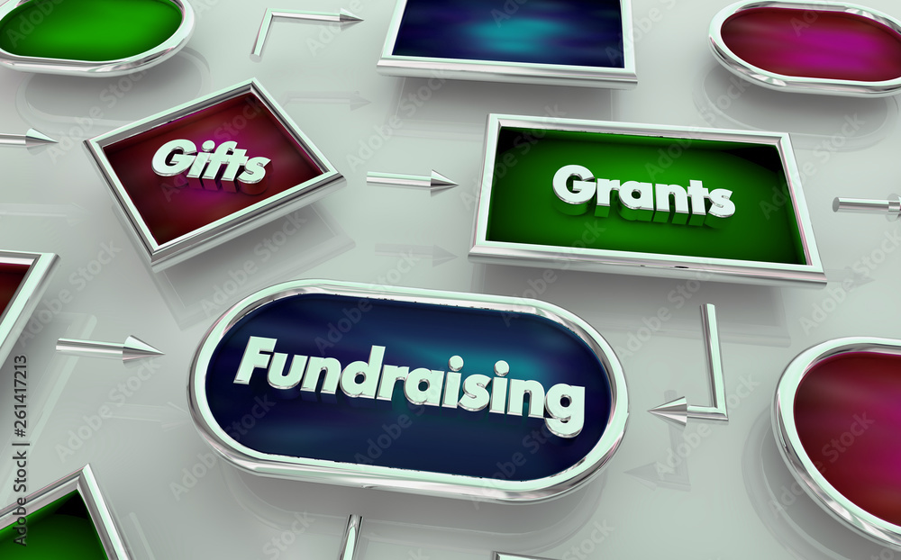 Fundraising Gifts Grants Process Map Diagram 3d Illustration Stock ...