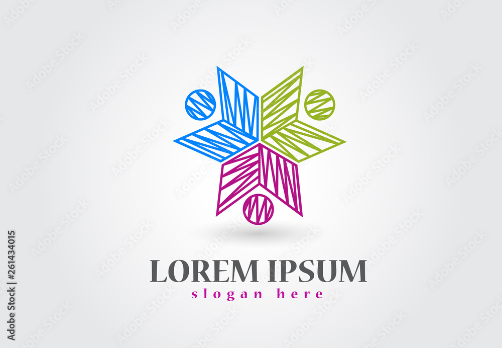 Logo book teamwork education Stock Vector | Adobe Stock
