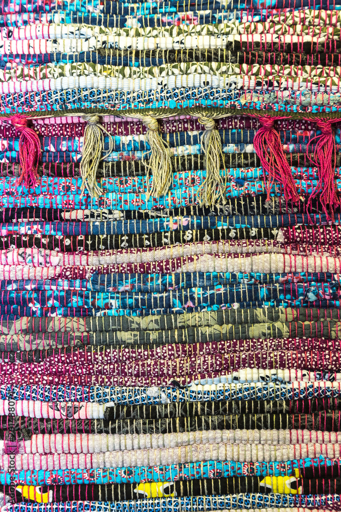 Needlework. Textile background with fabric texture with horizontal ...