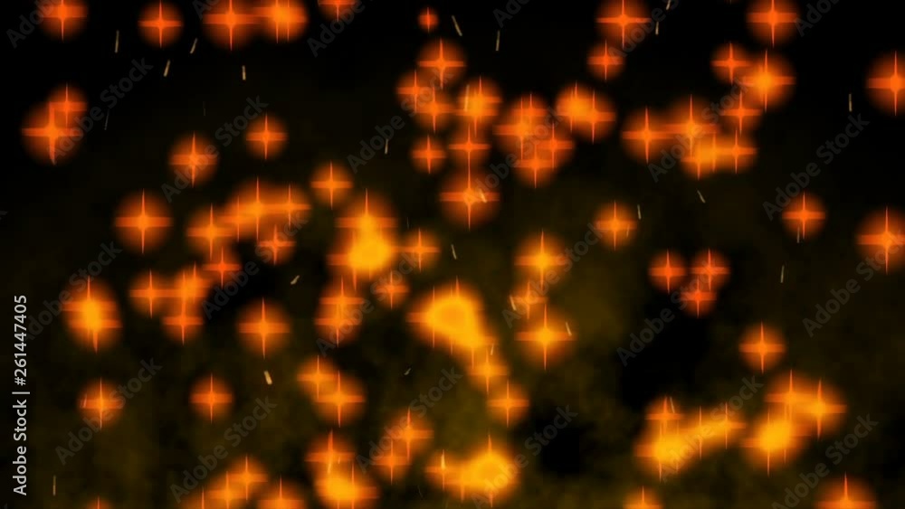 Burning hot bonfire fire sparks on a dark background. Cartoon fire ...