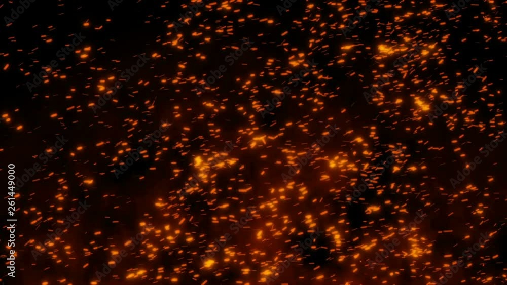Burning hot bonfire fire sparks on a dark background. Cartoon fire ...