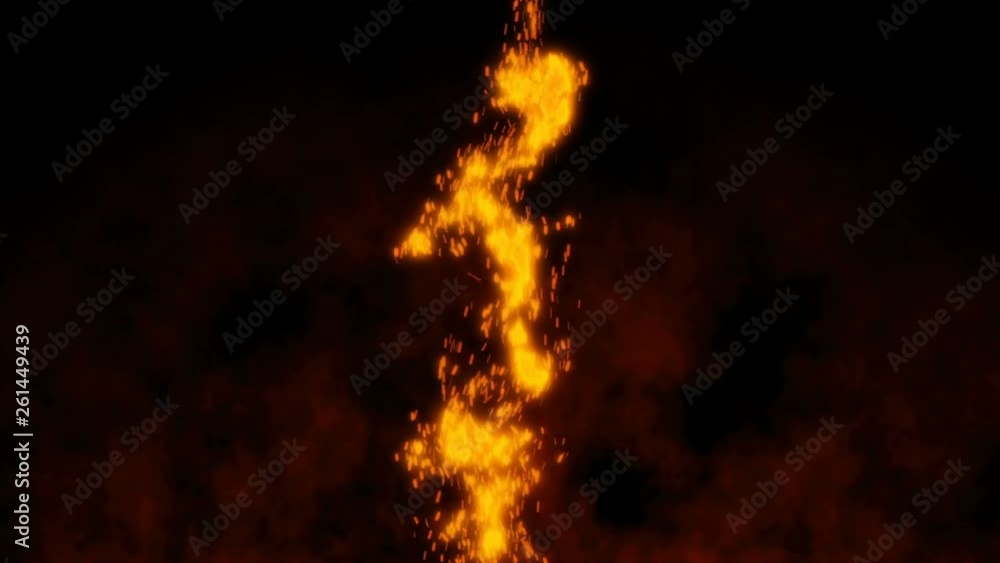 Burning hot bonfire fire sparks on a dark background. Cartoon fire ...