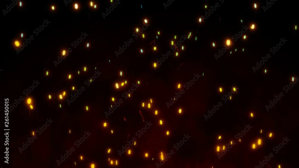 Burning hot bonfire fire sparks on a dark background. Cartoon fire ...