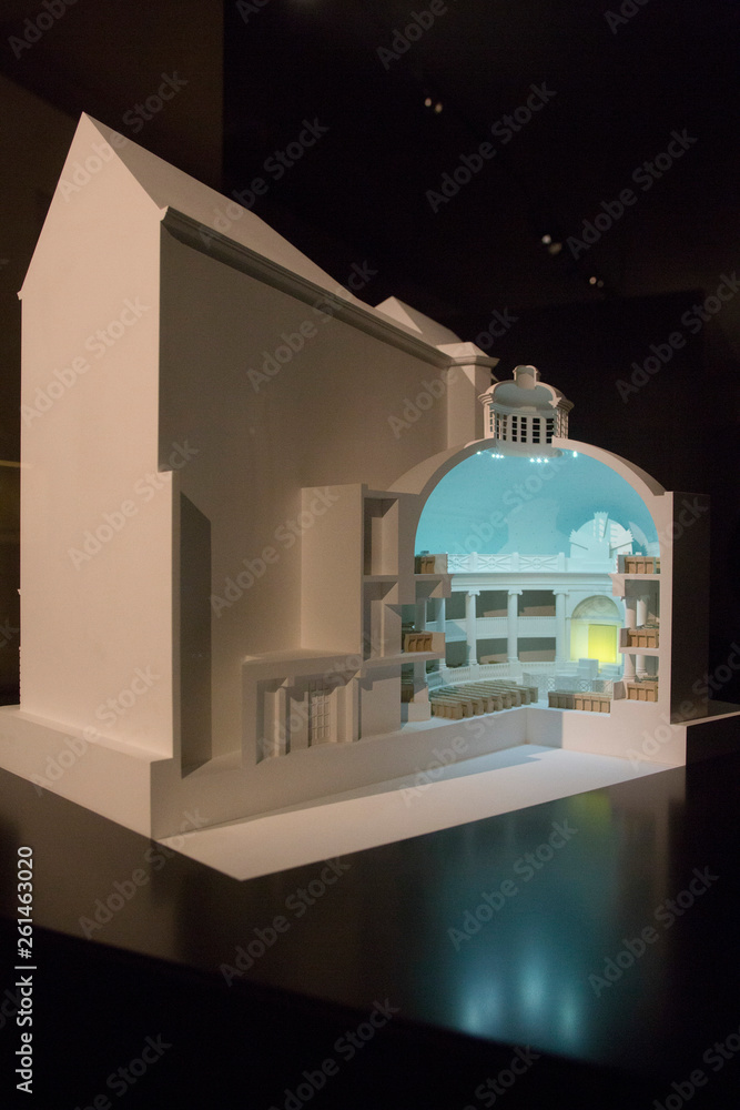 Poster Cross section and scale model of Synagogue Stadttempel Vienna ...