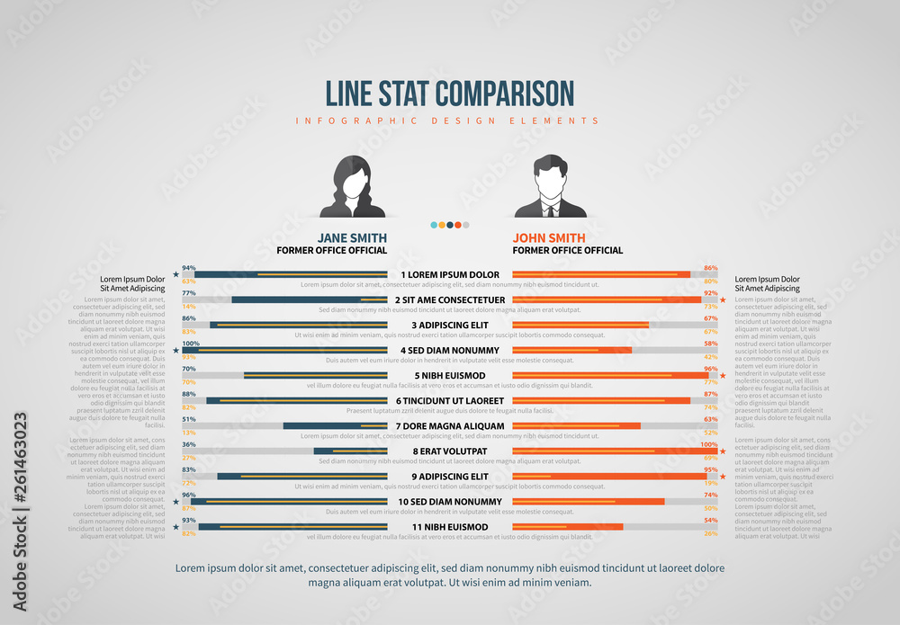 Line Stat Comparison Infographic Stock Vector | Adobe Stock