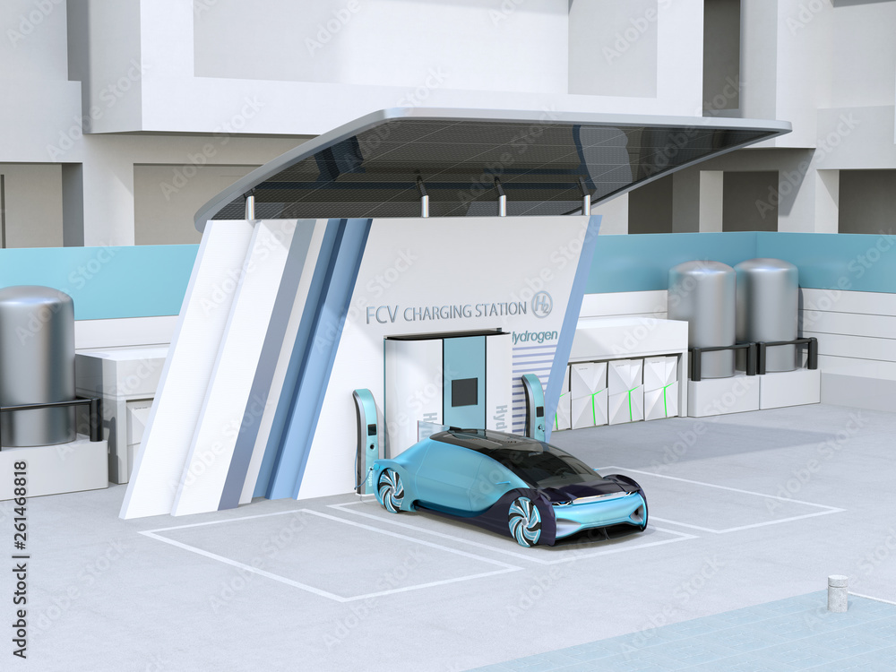 Fuel Cell powered autonomous car filling gas in Fuel Cell Hydrogen ...