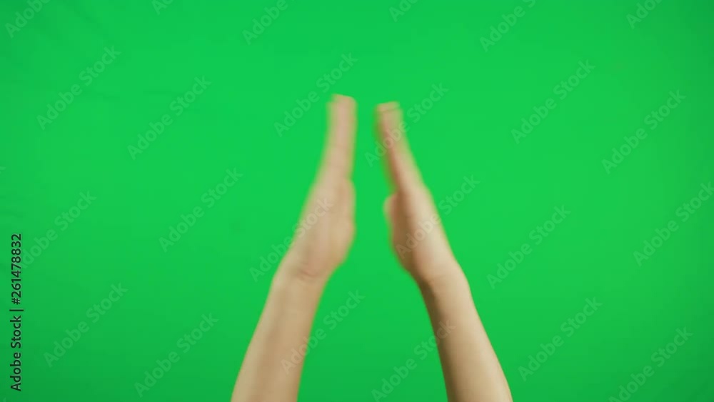 Applause, clapping hands. Gesture pack chroma key. Man's hands closeup ...