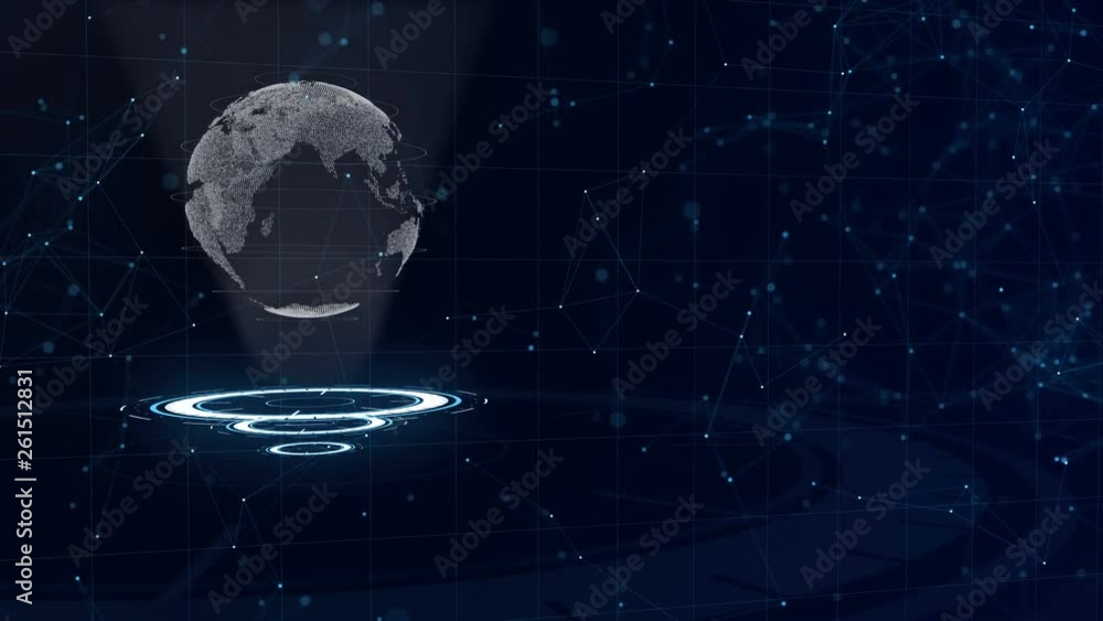 Digital data globe - abstract illustration of a scientific technology ...