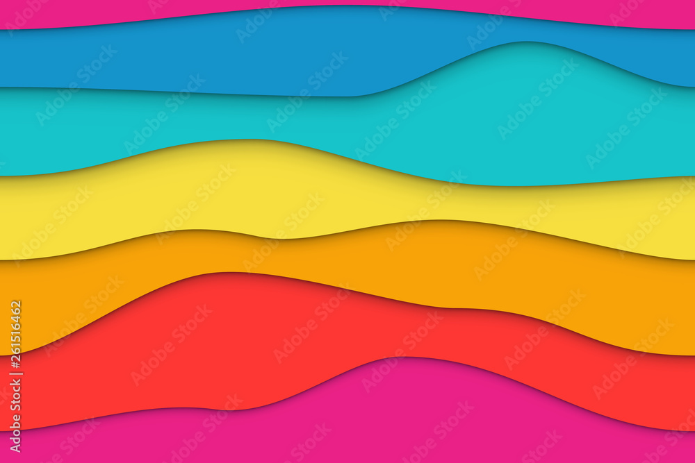 Seamless Colorful Wavy Paper Layers Background Stock Vector | Adobe Stock