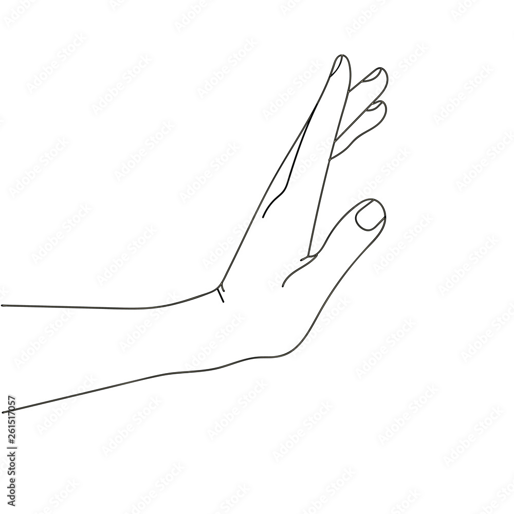 Hand Side View Drawing