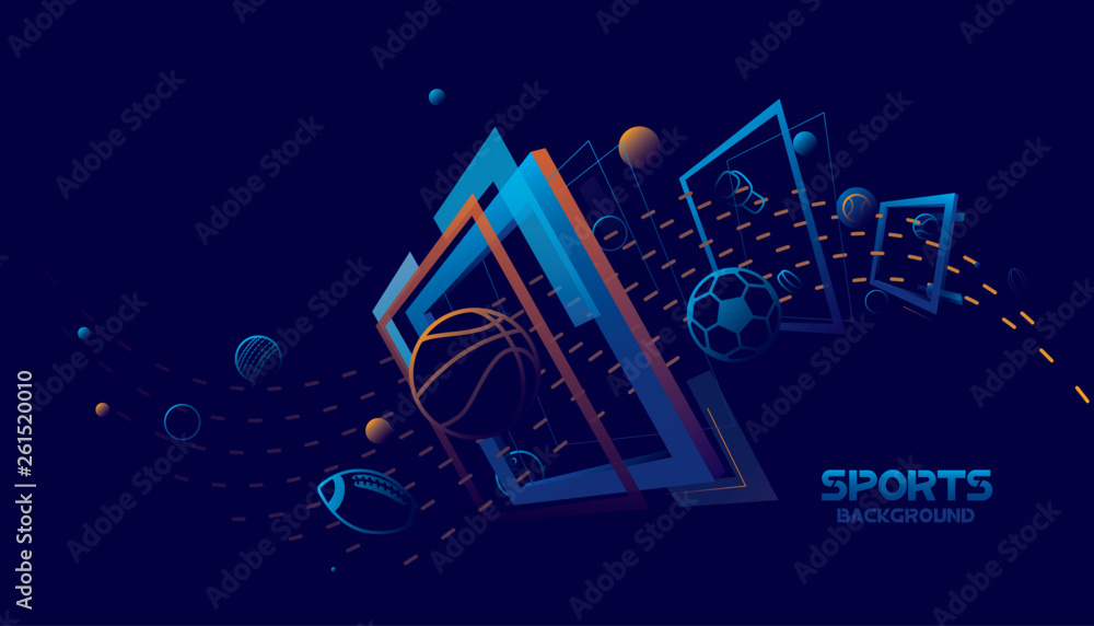 Vector sports with futuristic technology background design. Stock ...