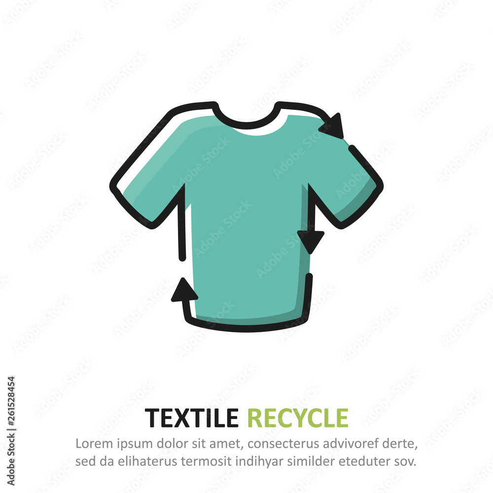 Recycle textile icon in a flat design. Vector illustration Stock Vector ...