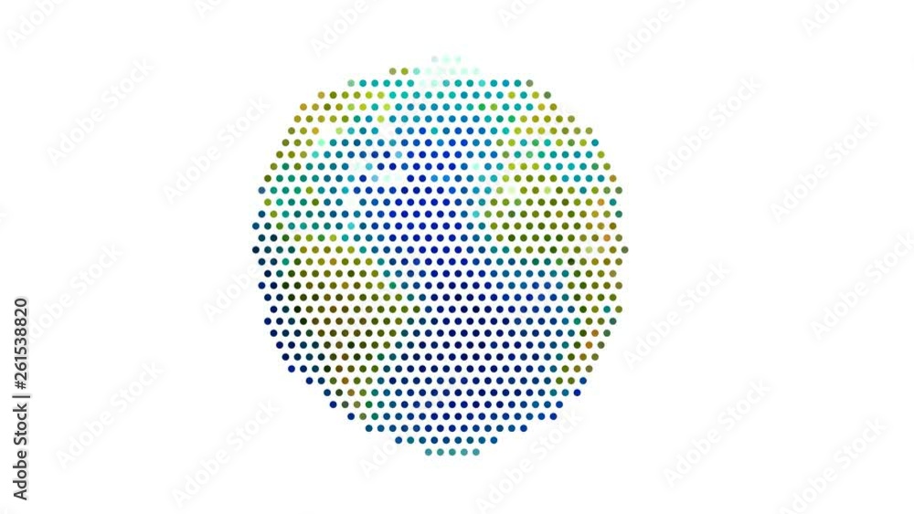 Seamless Earth model animation as dots pattern looped, 3d globe ...