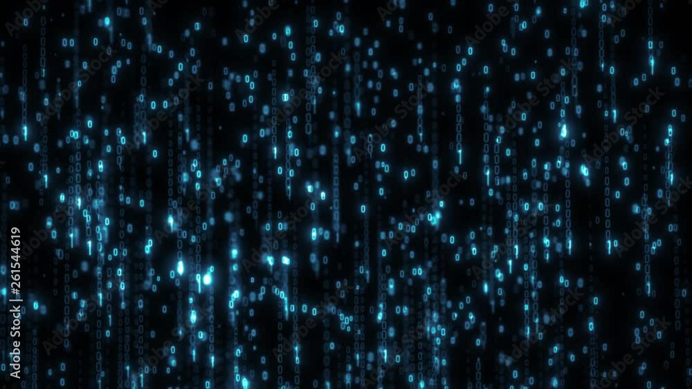 Computer Binary Code Data Falling Loop/ 4k animation of an abstract computer electronics ...