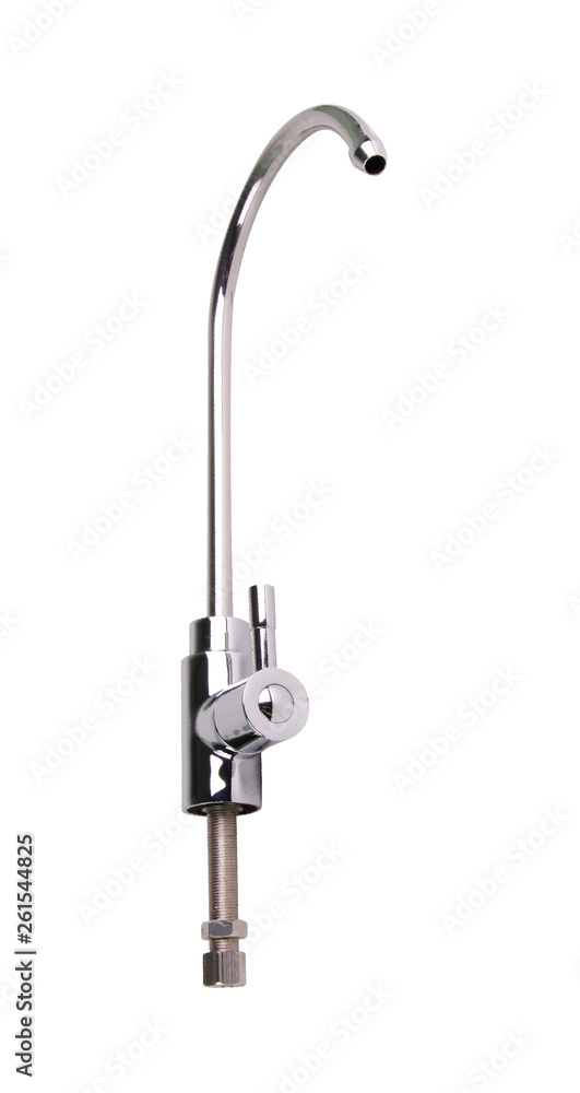 Tap for clean water. Isolated white background. Application for osmosis ...
