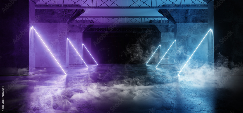 Smoke Virtual Path Sci Fi Neon Glowing Fluorescent Laser Alienship ...