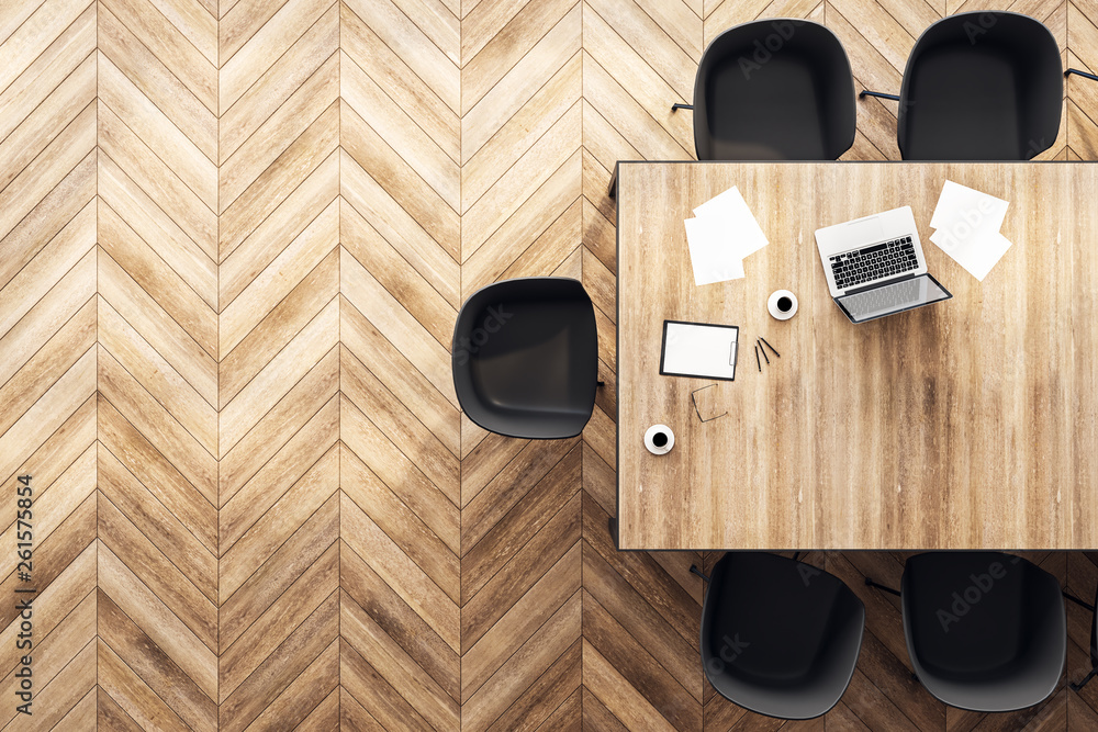 Meeting room top view Stock Illustration | Adobe Stock