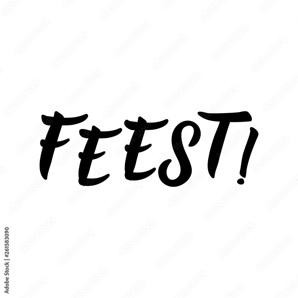 Dutch text: Party. Lettering. vector. element for flyers, banner and ...