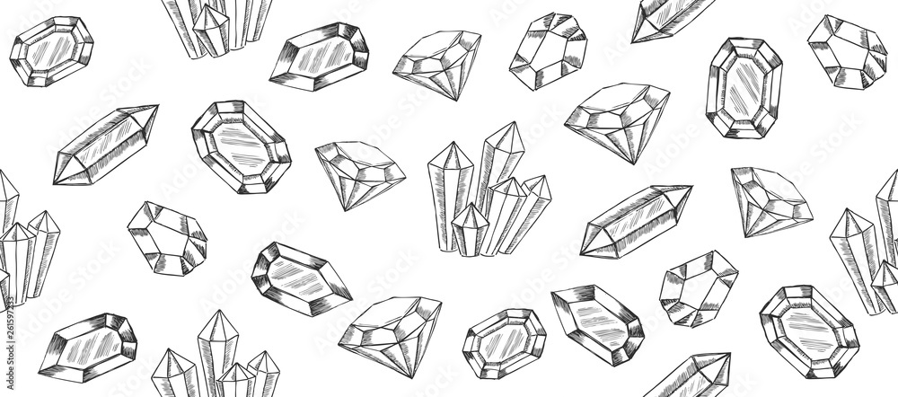 Hand drawn vector crystal. Stock Vector | Adobe Stock