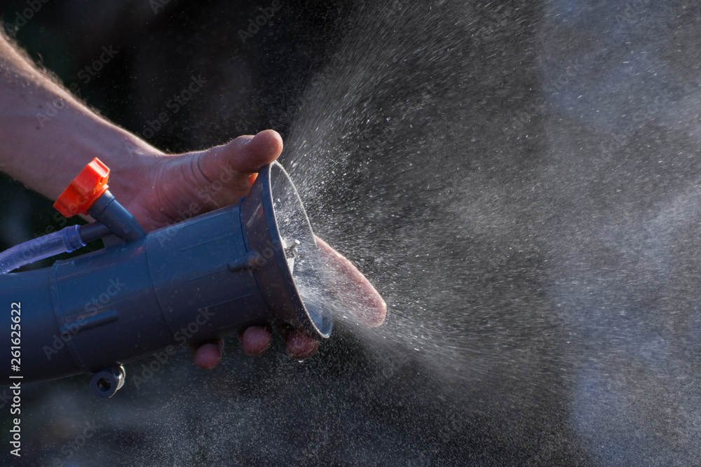 Water splash from automizer,Agricultural atomizer spraying pesticides ...