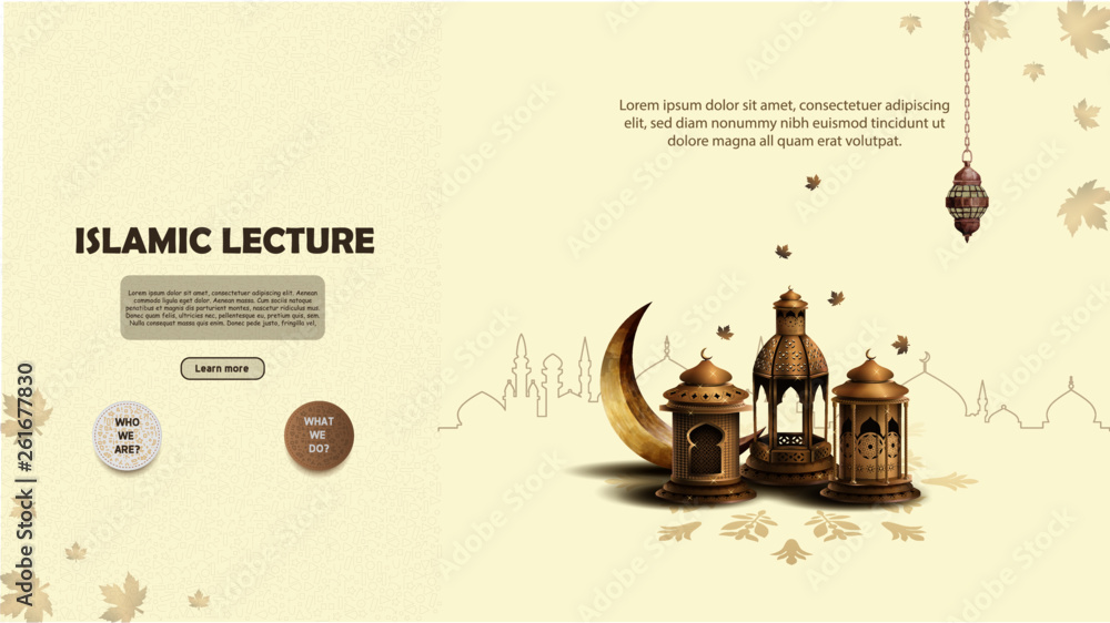 islamic lecture template design for website Stock Vector | Adobe Stock