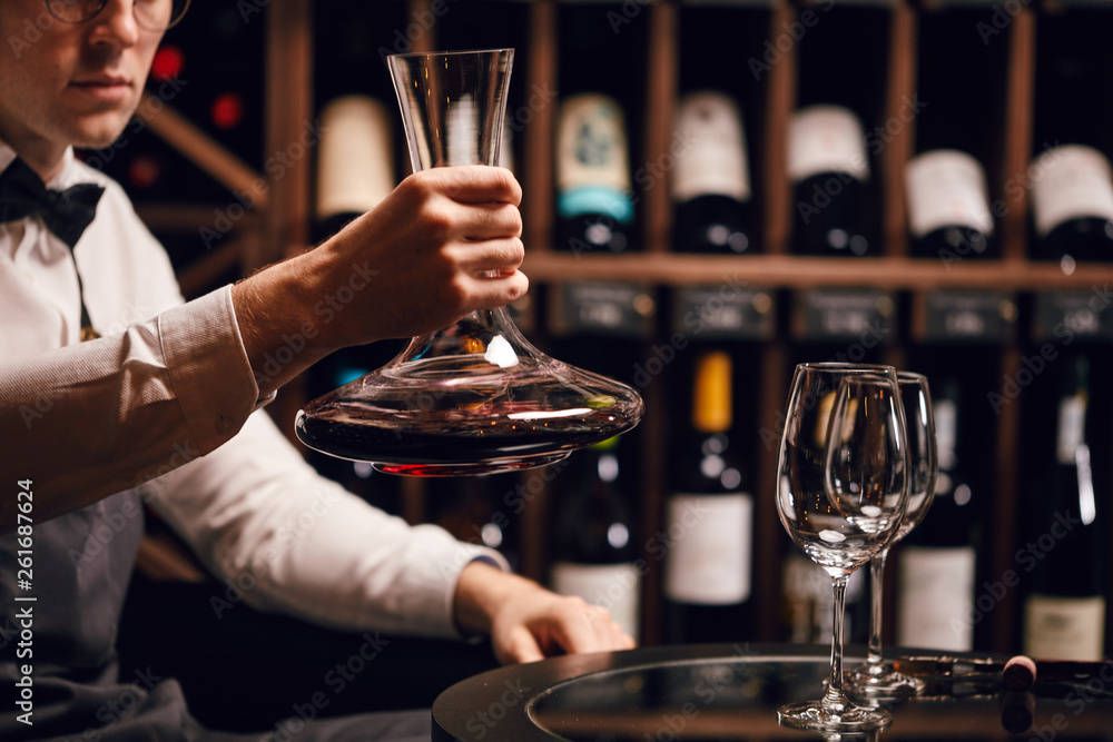 Staff training for sommelier experts. All that is needed is wine ...