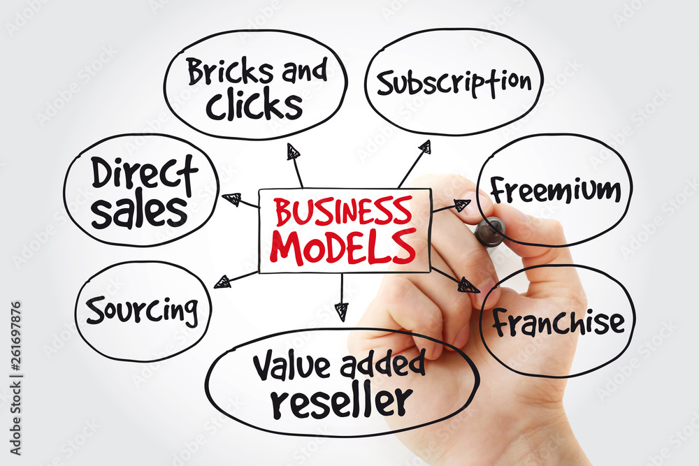 Hand writing Business models with marker, business concept strategy ...