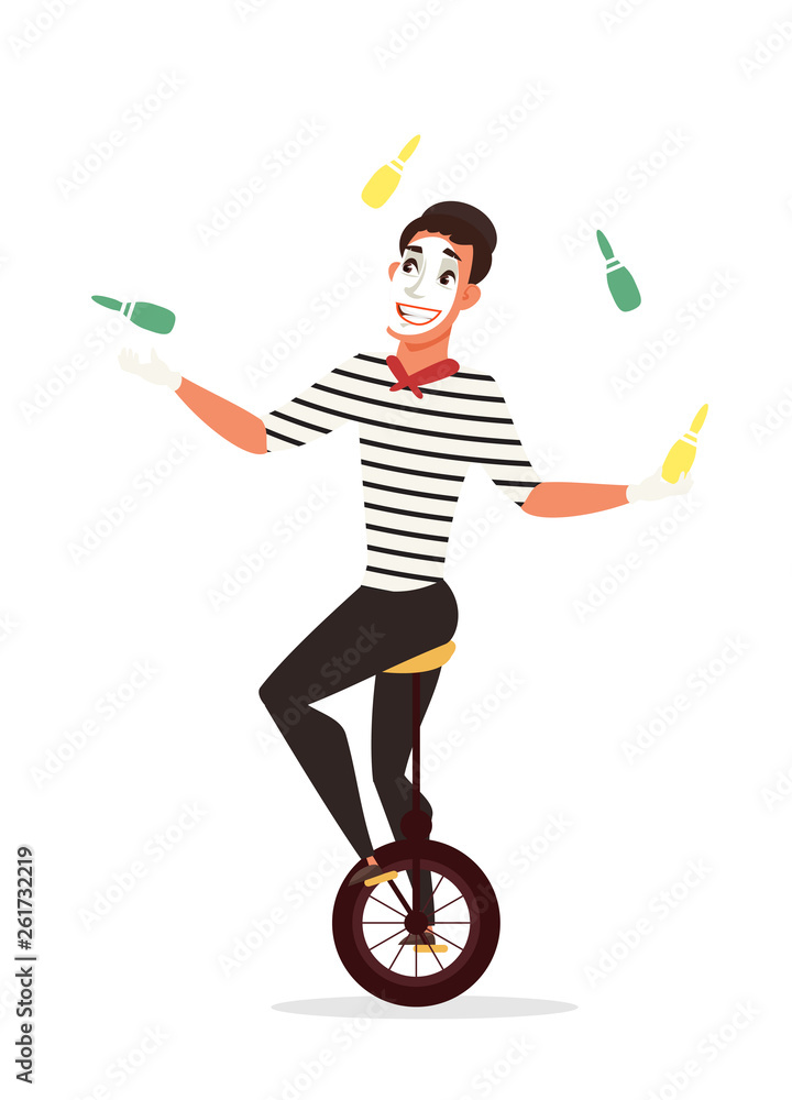Circus juggler flat vector illustration Stock Vector | Adobe Stock