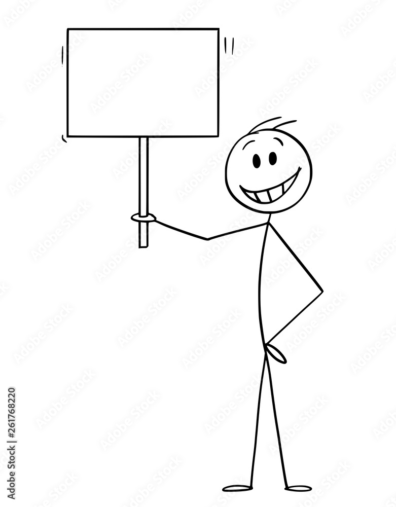 Cartoon stick figure drawing conceptual illustration of happy smiling ...