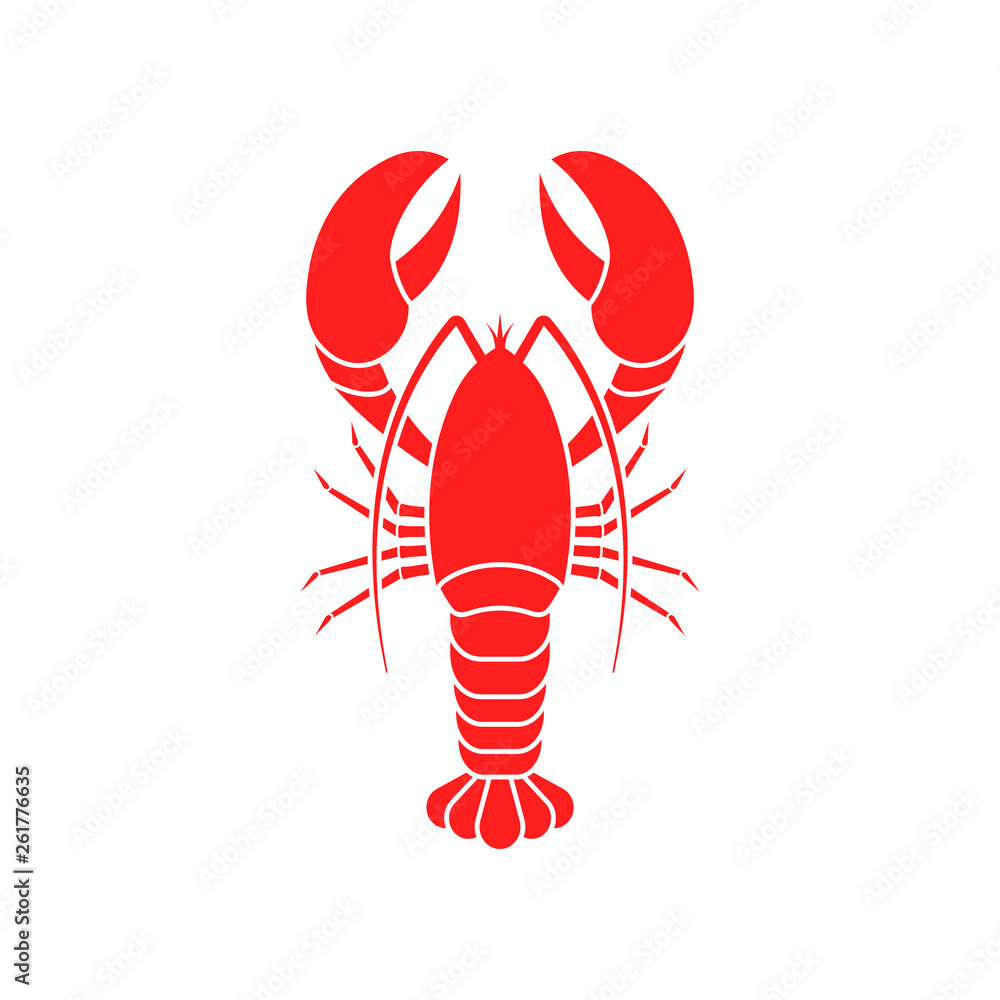 Lobster icon. Flat design. Vector. Isolated. Stock Vector | Adobe Stock