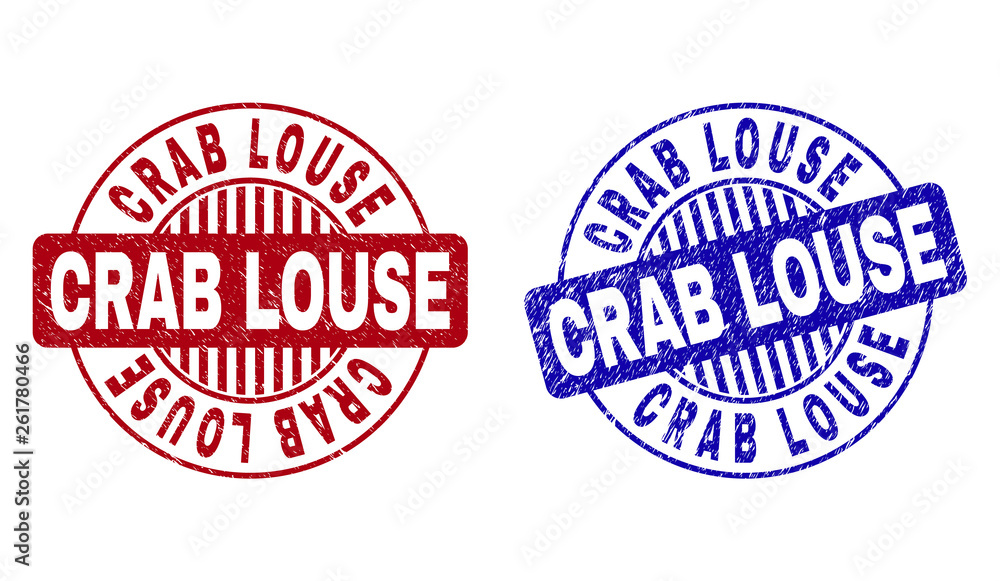 Grunge CRAB LOUSE round stamp seals isolated on a white background ...