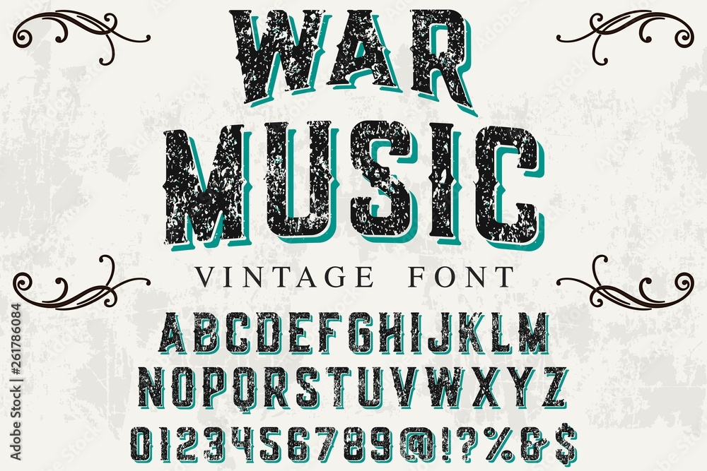 Script Font Typeface vintage script font Vector typeface for labels and ...