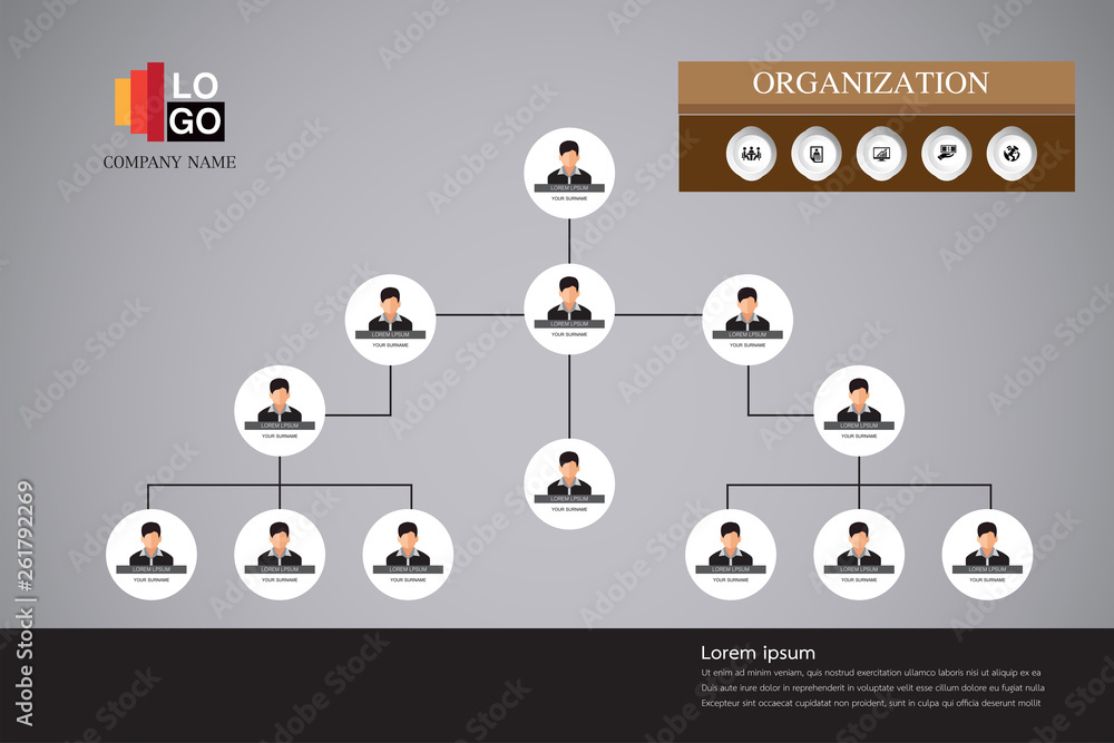Organization Chart Infographics Stock Vector | Adobe Stock