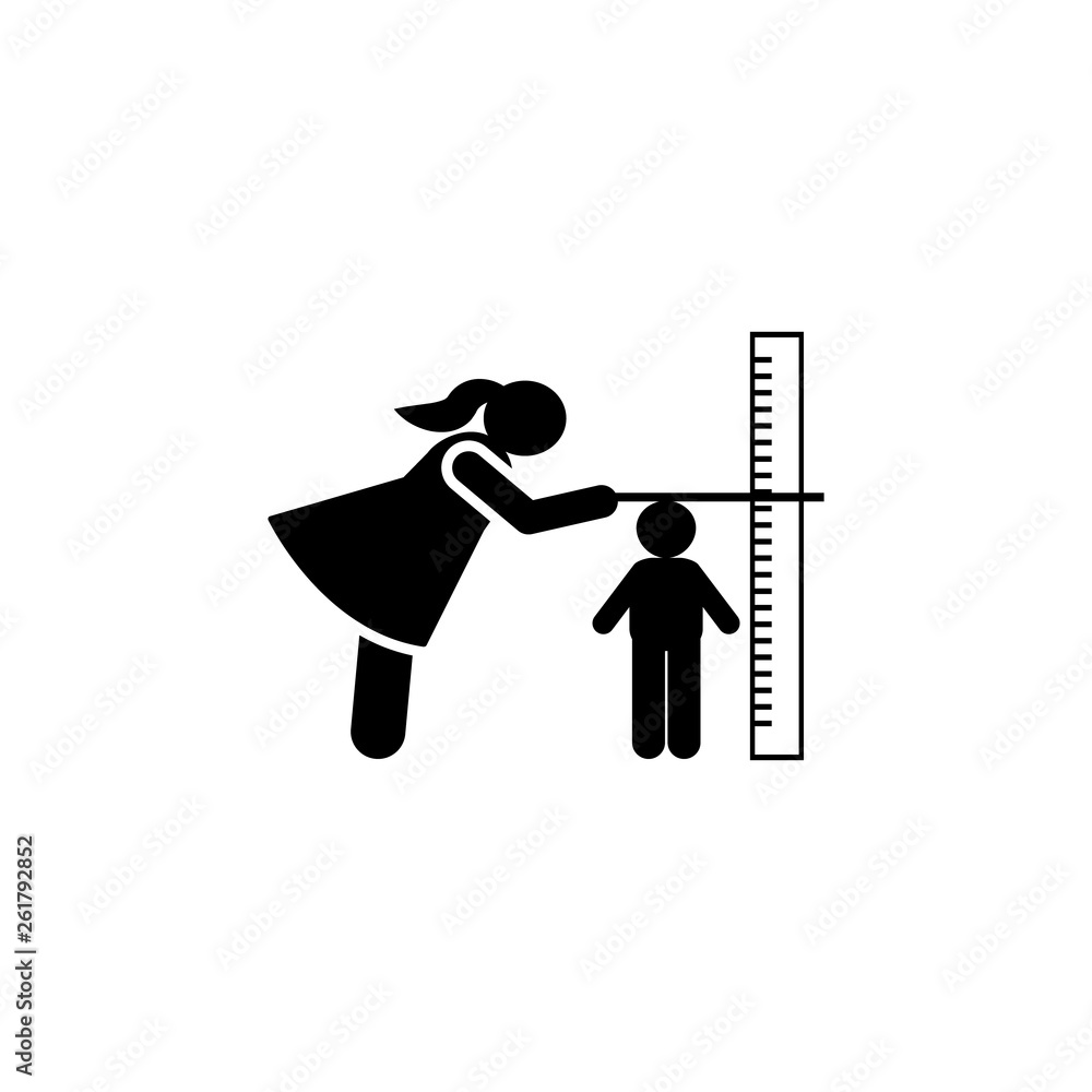 Child, grow, height, measure icon. Element of celiac disease sings ...