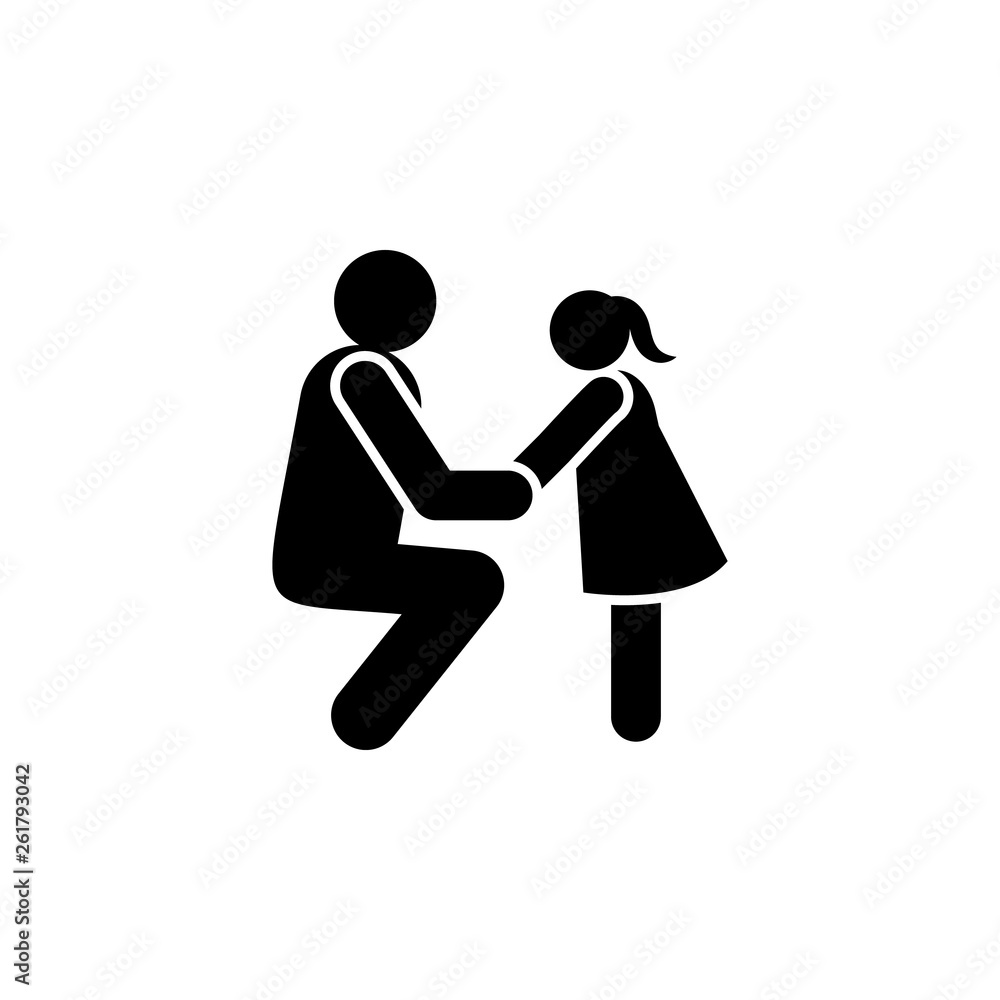 Child, explain, father, positive icon. Element of positive parenting ...