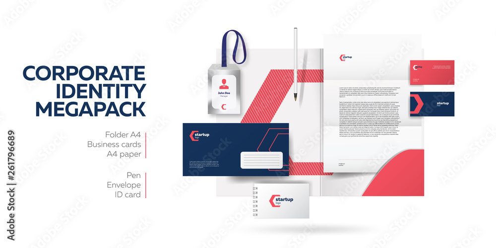 Corporate branding identity design. Stationery mockup vector megapack ...