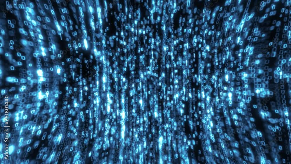 Vidéo Stock Computer Binary Code Data Falling Loop/ 4k animation of an ...