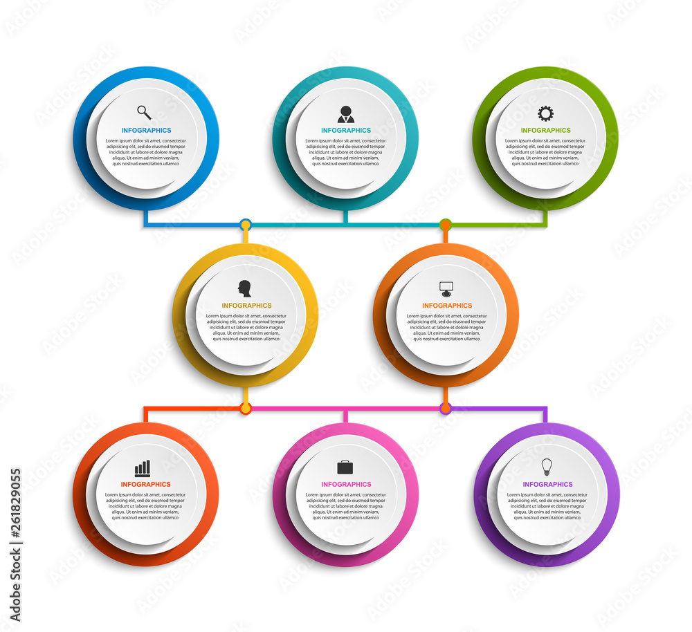 Infographic design organization chart template. Stock Vector | Adobe Stock