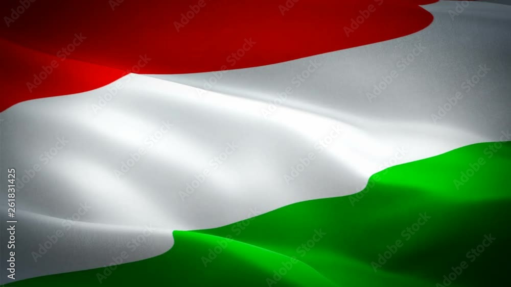 Hungary flag Motion Loop video waving in wind. Realistic Hungarian Flag ...
