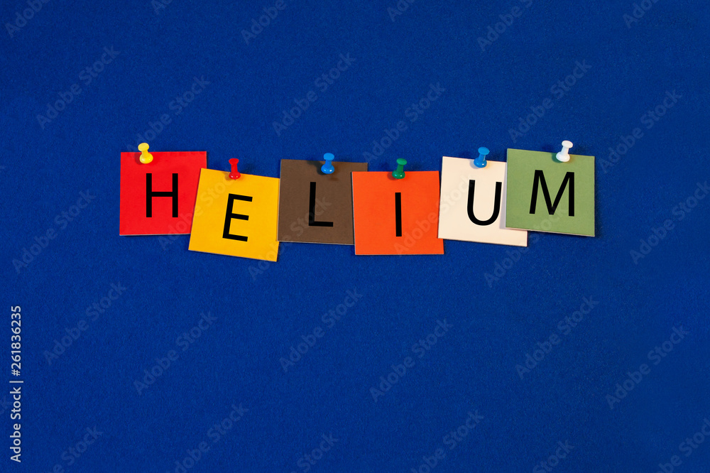 Helium – one of a complete periodic table series of element names ...