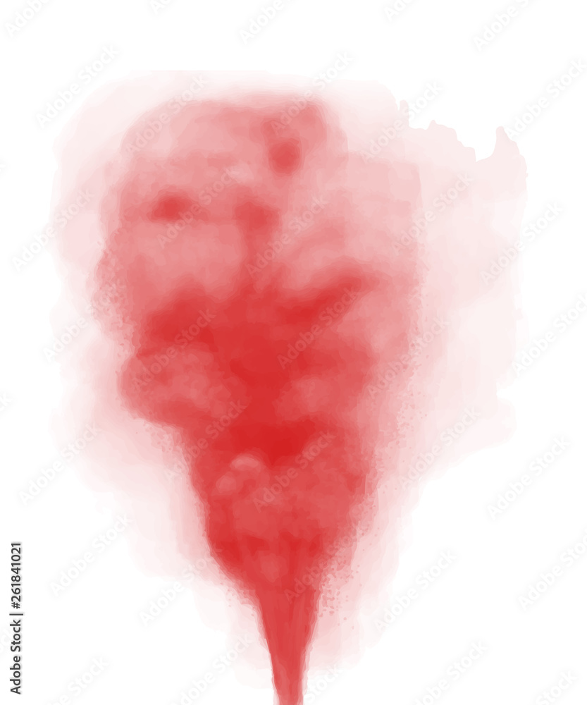 Realistic burning red color smoke firework vector illustration ...