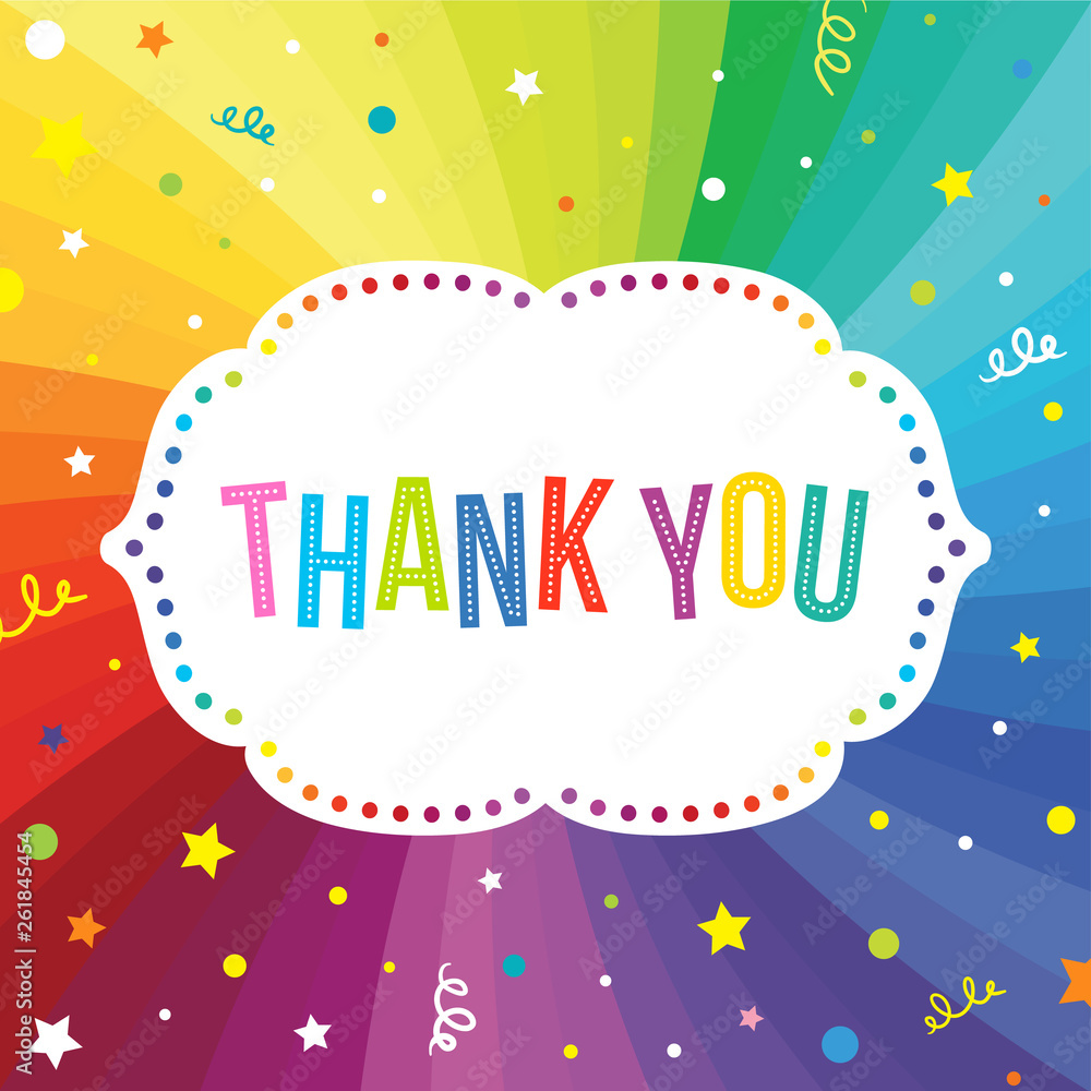Thank you. Text template on the rainbow swirl. Stock Vector | Adobe Stock