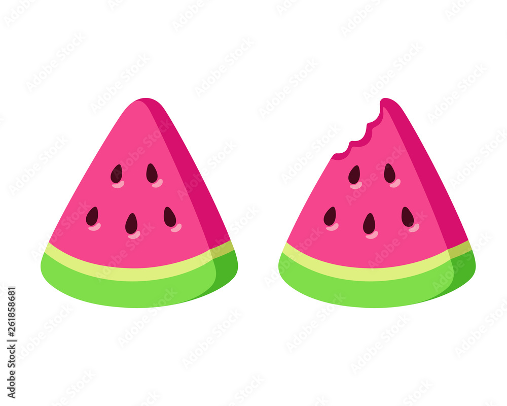Cartoon watermelon slice Stock Vector | Adobe Stock