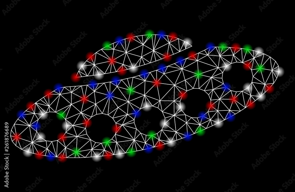 Bright mesh alien visitors spaceship with glare effect. White wire ... Bright mesh alien visitors spaceship with glare effect. White wire ...