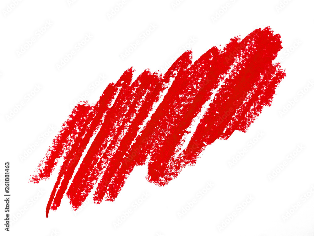 Red crayon scribble texture. Abstract crayon on white background. Wax ...