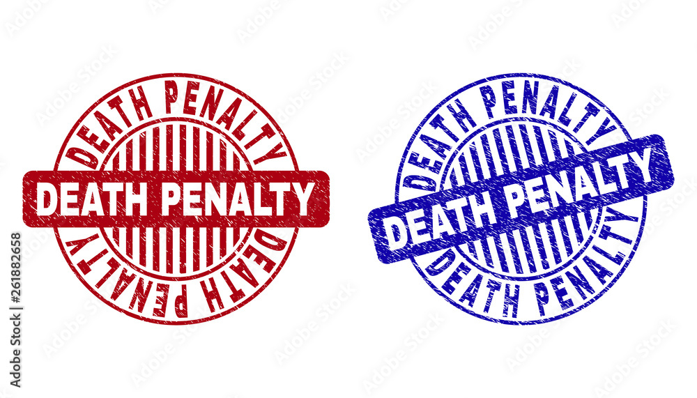Grunge DEATH PENALTY round stamp seals isolated on a white background ...